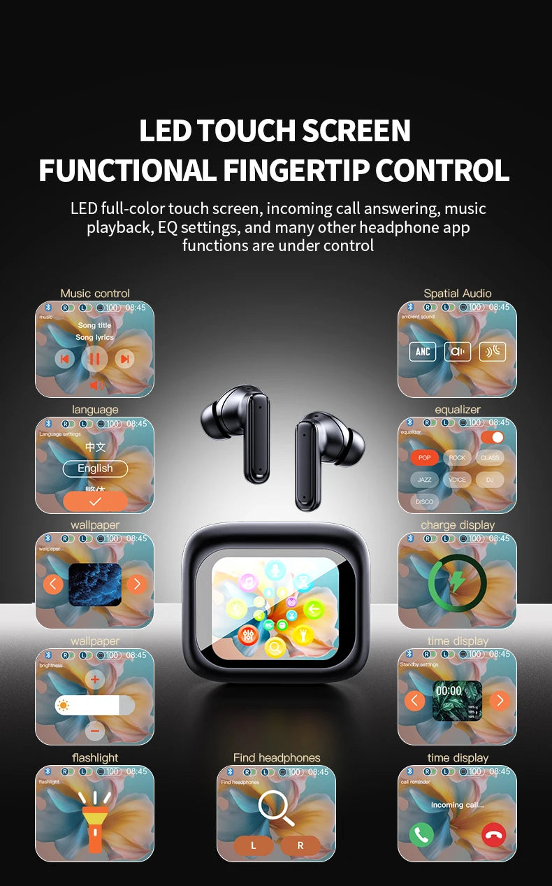 INMAS E18 Pro Bluetooth 5.4 Earbuds with LED Touch & ANC | Shop